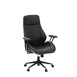 XIZZI Ergonomic Chair, Modern Computer Desk Chair,high Back Leathe Office Chair with Lumbar Support for Executive or Home Office (Gray-Black)