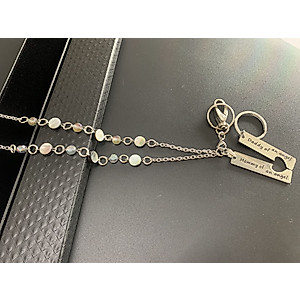 LUXIANDA Beads Necklaces Lanyards with Mommy of an Angel Tag + Daddy of an Angel Keychain, Loss of Baby Memorial Key Chain, Sympathy Gift for Infant Child Loss, Pregnancy Miscarriage Remembrance Gift