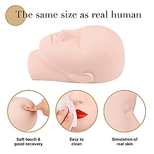 LASHVIEW Lash Mannequin Head, Practice Training Head,Make Up and Lash Extention,Cosmetology Doll Face Head,Soft-Touch Rubber Practice Head,Easy to Clean by Skincare Essential Oil.