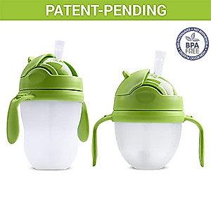 3-in-1 Straw Sippy Cup Conversion Kit for Comotomo Baby Bottle, 5 Ounce and 8 Ounce (Weighted Straw, Green)