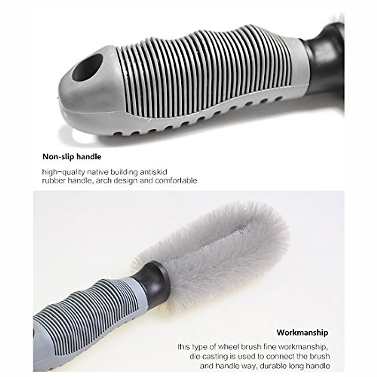 GARASANI Car Wheel Cleaner Brush, Motorcycle or Bicycle Tire Brush Washing Tool