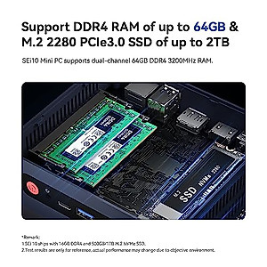 Beelink SEi10 Mini PC, Intel i5-1035G7(Up to 3.7 GHz) Mini Computers, 16GB RAM 1TB PCIe3.0 SSD, Dual Type-C Ports Desktop PC with 4K@60HZ Triple Display DP&HDMI&Type-C/WiFi6/BT5.2/1000M LAN/USB3.2