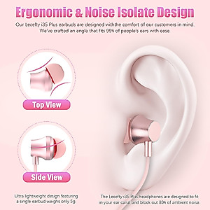 Lecefty Neckband Bluetooth Headphones, 200H Extra Long Playtime Wireless Stereo Neckband Earbuds with Microphone, Waterproof Balanced Armature Drivers in Ear Headset for Sports/Workout (Pink-Purple)