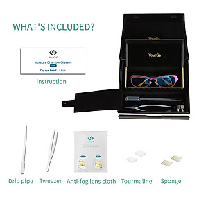 Yourga Moisture Chamber Glasses for Dry Eyes, Blue Light Blocking, Moisture Chamber Goggles with Stainless Steel Frame, Anti-Pollen, Aviod Allergens, Indoor or Outdoor for Men/Women(Red)