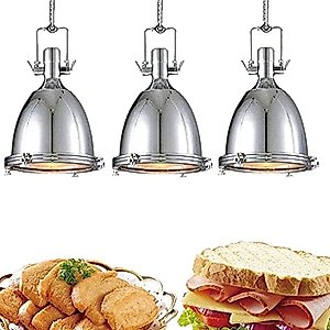 Commercial Heat Lamp Food Warmer Light Food Heating Lamp 3 Pack Food Heating Warmer Lamp for Buffets Restaurant and Parties, Commercial Heat Lamp for Food, Food Grill Heating Lamp