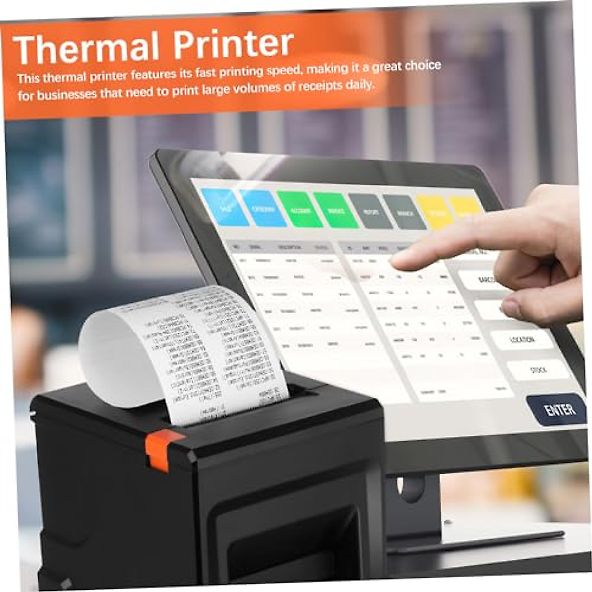 HAWILLOSCH Printer Abs Black Thermal Pos Printer Thermal Paper Printer Pos Printer