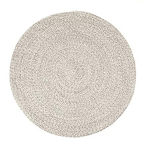 Super Area Rugs Farmhouse Braided Rug Cotton Kitchen Reversible Carpet, Gray & White, 6' Round