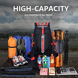 40L Hiking Backpacks, Black Travel Backpack, Ultralight Backpack for Women, Waterproof Backpack, Camping Backpack for Men, Large Tactical Backpack , Hiking Daypacks for Outdoor Fishing, Camping Pack