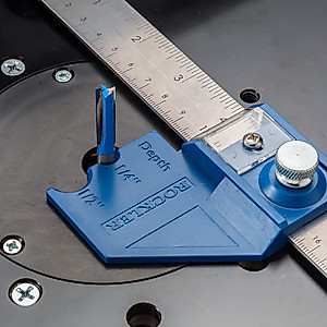 12” Router Bit Center/Depth Gauge Tool – Steel Gauge Woodworking Measuring Tools – Router Bits Depth & Height Measurement Tool – Accurate Router Height Gauge for Shank Tools – Ideal for Dados & Flutes