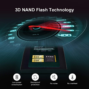 INLAND Professional 512GB SSD 3D TLC NAND SATA III 6Gb/s 2.5" 7mm Internal Solid State Drive (512GB)