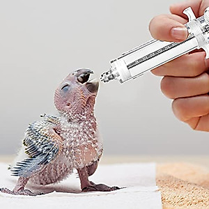 OBANGONG 3 PCS Bird Feeding Syringe Feeding Tubes for Baby Birds Used for Pet Sick Bird Parrot Feed Milk or Medicine,with 3 Curved Tubes 50ml,20ml,10ml