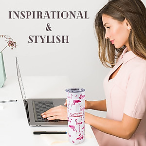 Flamingo Gifts for Women - Pink Insulated Double Wall Stainless Steel 20 Oz Coffee Cup Tumbler, Water Bottle, Drinking Glasses - Cute Inspirational Gift