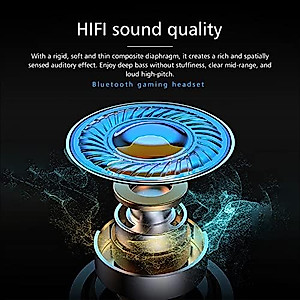 Acuvar Fully Wireless Bluetooth 5.2 Rechargeable Waterproof Sweatproof Gaming Earbud Headphones with Microphone, RGB LED 12h USB C Power Charging Case Low Latency Surround Stereo Bass Noise Cancelling