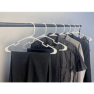 Wisconic Adult Hangers - Pack of 60 - Large Clothing Hanger with Slotted Notches - For Clothes Organization & Storage - Durable & Strong - Made in the USA - Plain
