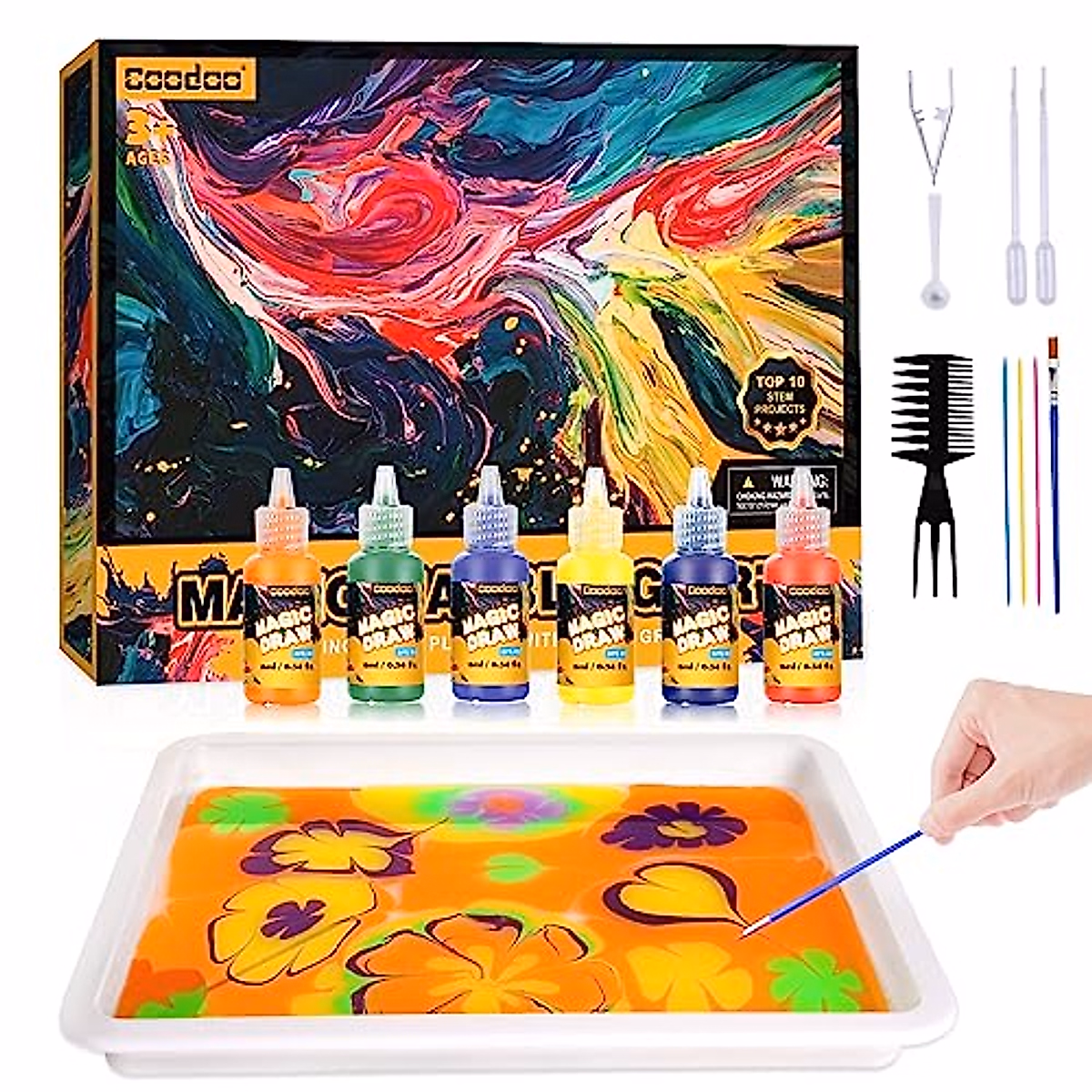 Water Marbling Paint for Kids - Arts and Crafts for Girls & Boys Crafts Kits Ideal Gifts for Kids Age 3-5 4-8 8-12
