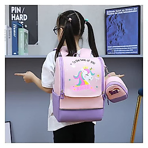 DAHUOJI Unicorn Kids Backpack Girls School Backpack Protect the spine Kindergarten elementary schoolSchool Bag