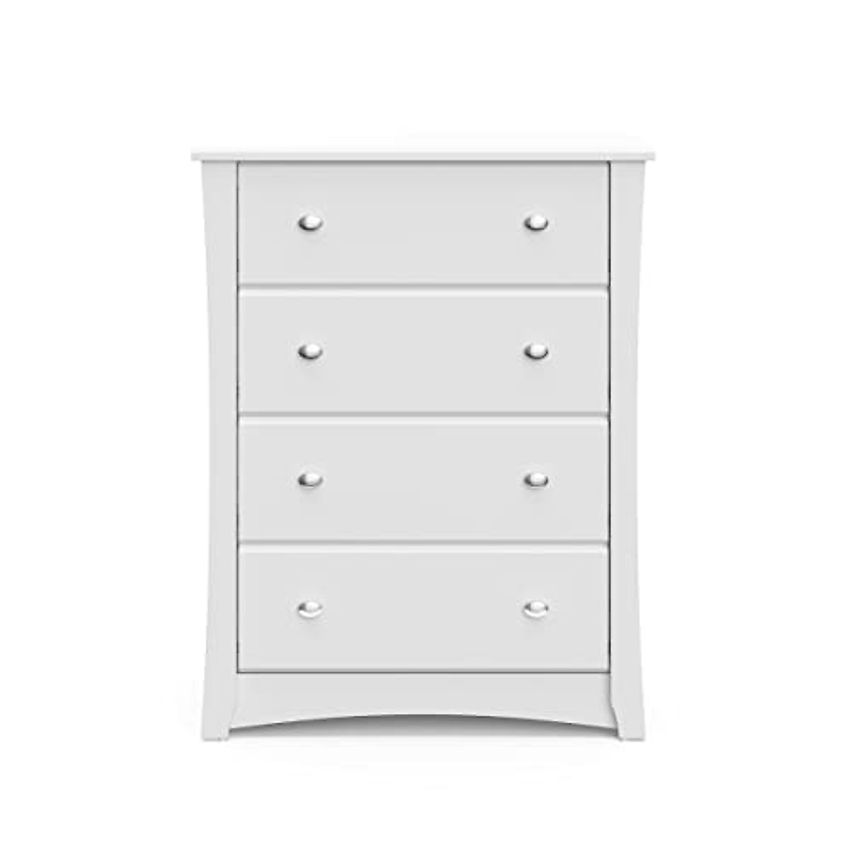 Storkcraft Crescent 4 Drawer Chest (White) – GREENGUARD Gold Certified, Dresser For Nursery, 4 Drawer Dresser, Kids Dresser, Nursery Dresser Drawer Organizer, Chest of Drawers