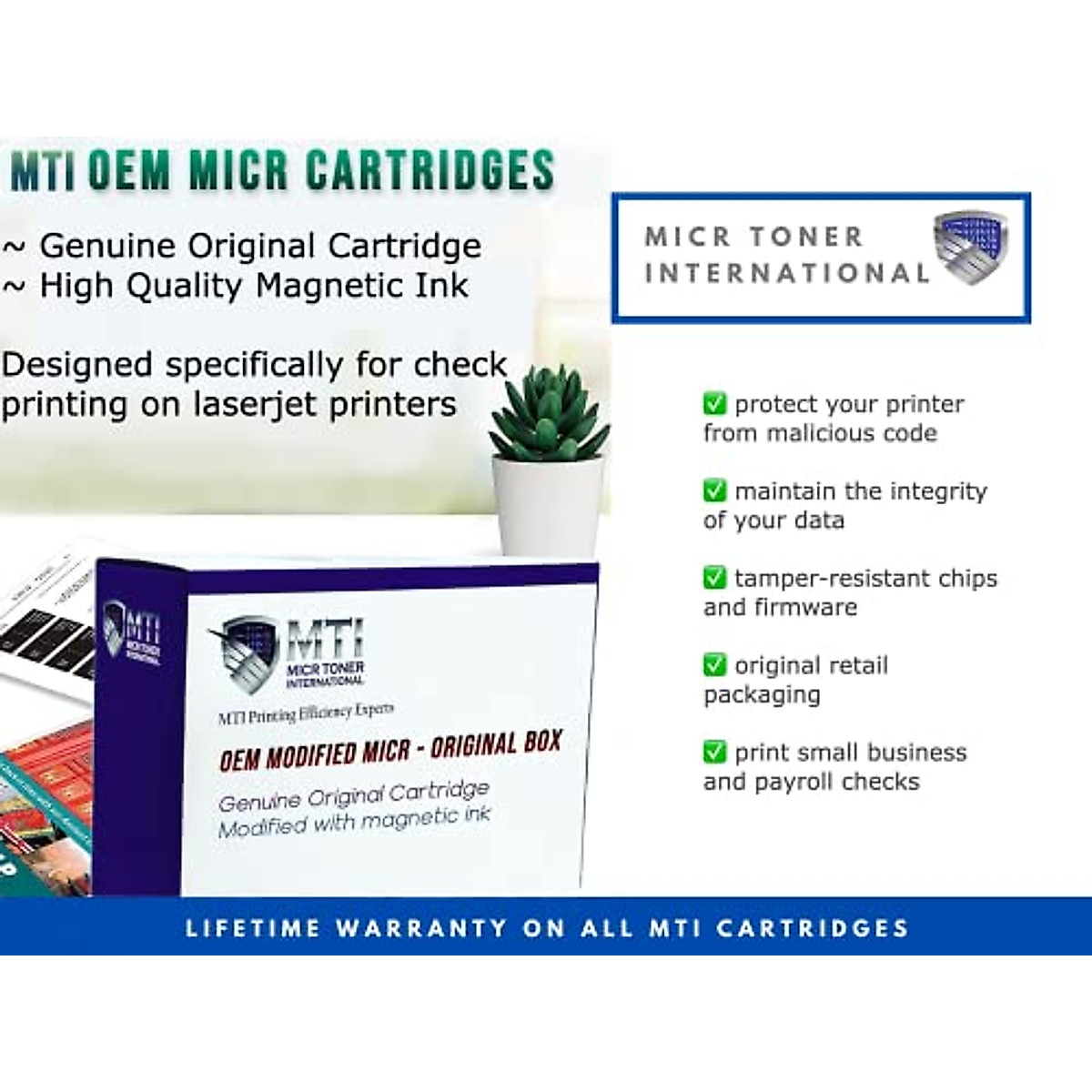 MTI Compatible 414A MICR OEM Modified Replacement for W2020A Toner | Color Enterprise M455dn MFP M480f Pro M454dw M454dn MFP M479fdw M479fdn Printer | Check Printing Magnetic Ink Cartridge