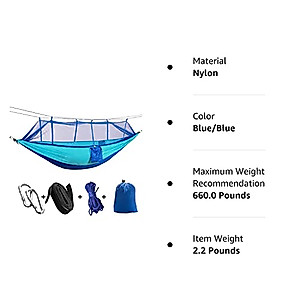 KEPEAK Camping Hammock with Net Netting, Single & Double Tree Hammock Net, Lightweight Nylon Portable Hammock for Backpacking, Camping, Travel, Beach, Yard