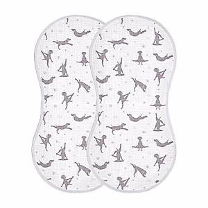 YYZZH Yoga Weimaraner Dog Pattern Muslin Burp Cloths for Baby 2 Pack Soft 100% Cotton Baby Washcloths Bibs for Boy Girl