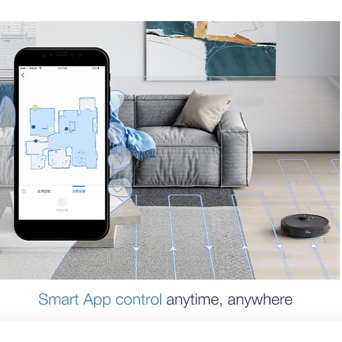 ECOVACS ROBOTICS - DEEBOT T8 AIVI Vacuum & Mop Robot with Advanced Laser Mapping and AI Object Recognition & Avoidance - Black(Renewed)