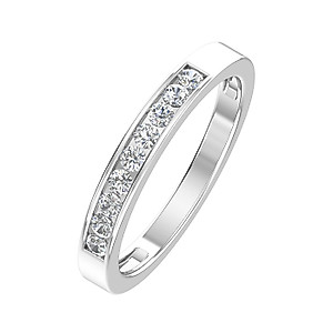 1/4ctw Diamond Channel Wedding Band in 10k White Gold (G-H, I2-I3, Size 6.5)