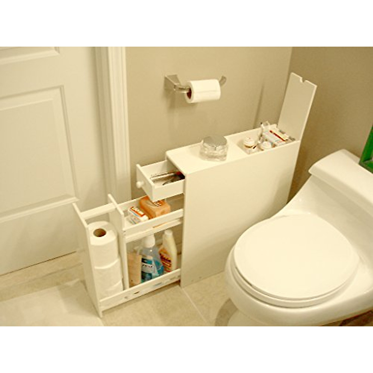 Proman Products Bathroom Floor Cabinet Wood in Pure White (Model: ZLMN46001)