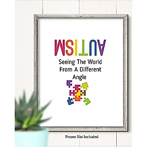 The World From A Different Angle | Autism Awareness Decor | Autism Classroom | Boho Rainbow Decor Classroom | Autism Sign | Autism Art Wall Decor Classroom | Autistic decorations - 8x10 unframed print
