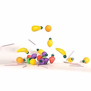 25 Fruit Shaped Fizzy Candy Powder, With Hanging Hole Caps for Decorative Stringing, Fun and Unique 90’s Retro Candy, Gluten Free & Nut Free, by 4YoreElves