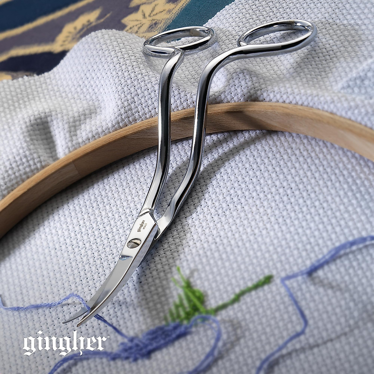 Gingher 6 Inch Double-Curved Machine Embroidery Scissors (01-005866)