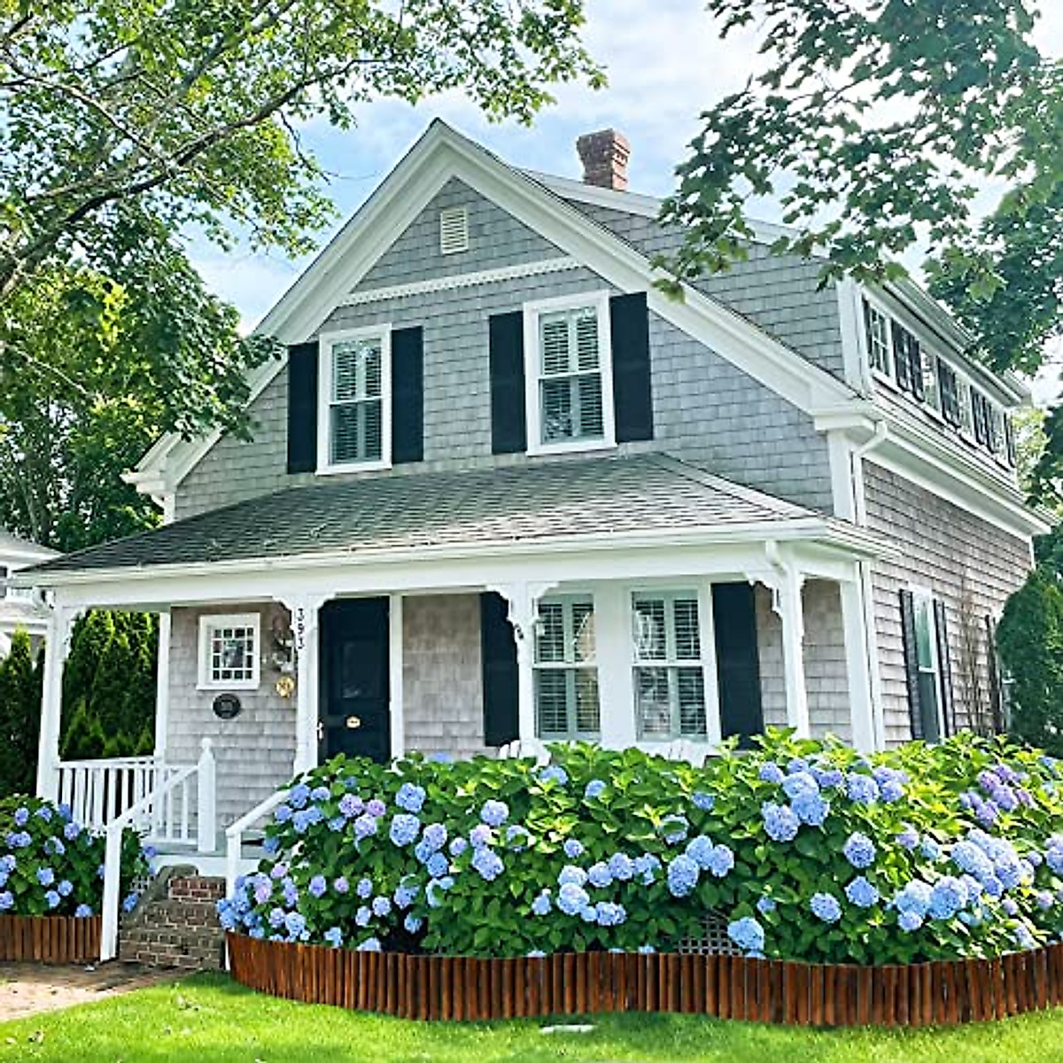 Worth Garden Wooden Short Fence Edging Burnt Wood Finish Outdoor Garden Lawn Landscape Edging Flexible Decorative Border Tree Fence - Spring Garden & Yard Maintenance - 11.8'' H x 42'' L - K624A05