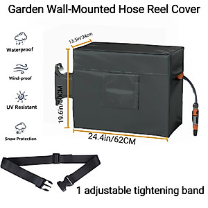 XCZ Wall Mounted Garden Hose Reel Cover, Giraffe Hose Reel Cover, 24.4 "x 13.5 " x 19.6" for retractable garden hose reel, waterproof, sunproof, dustproof protect your retractable garden hose reel