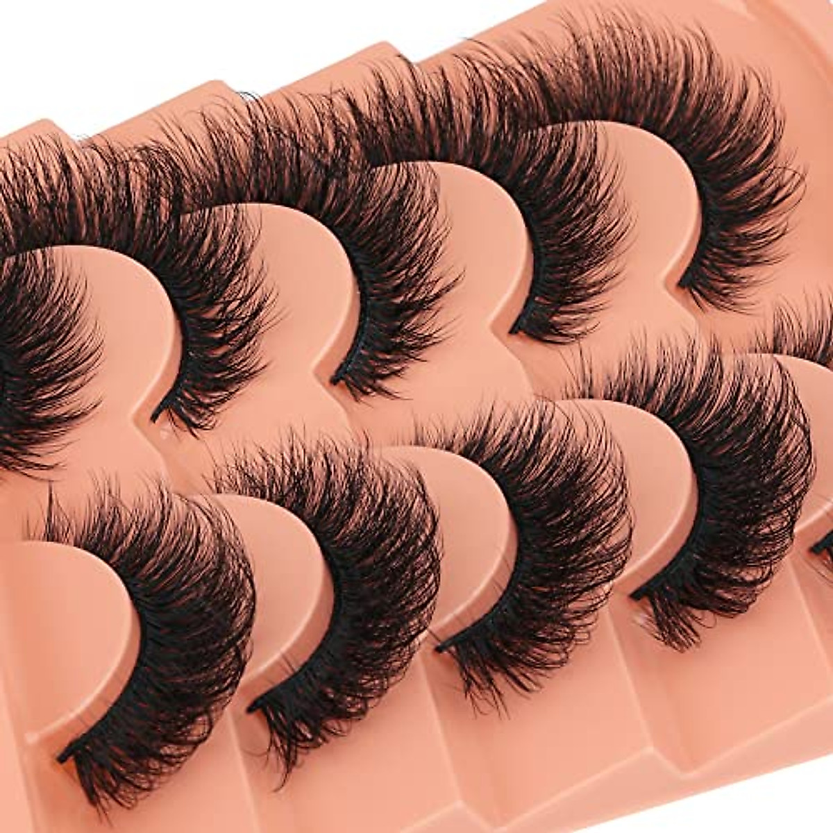 Natural Fox Eye Lashes Wispy False Eyelashes 18mm Fluffy Mink Lashes D Curl Fake Cat Eyelashes Multipack by TOOCHUNAG
