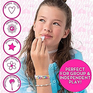 Barbie Sweet Shop Lip Gloss Making Kit, Makes 12 Accessories, Lip Glosses & Keychains, Arts and Crafts kit for Kids Ages 6+, Gifts for 6 Year Old Girl