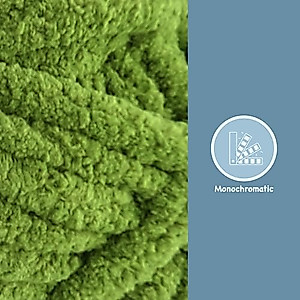 Blanket Extra 1 Pack 250g/8.81oz Polyester 6 Super Bulky (Jumbo) 38 yds Knitting Crochet Crafts & Amigurumi Chunky Chenille Yarn Home Decor (Green)