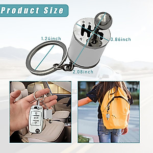 Kewucn Car Shifter Gear Keychain, Creative 6 Speed Manual Transmission Shift Lever Keyring, Auto Gearbox Shifter Key Chain (White)