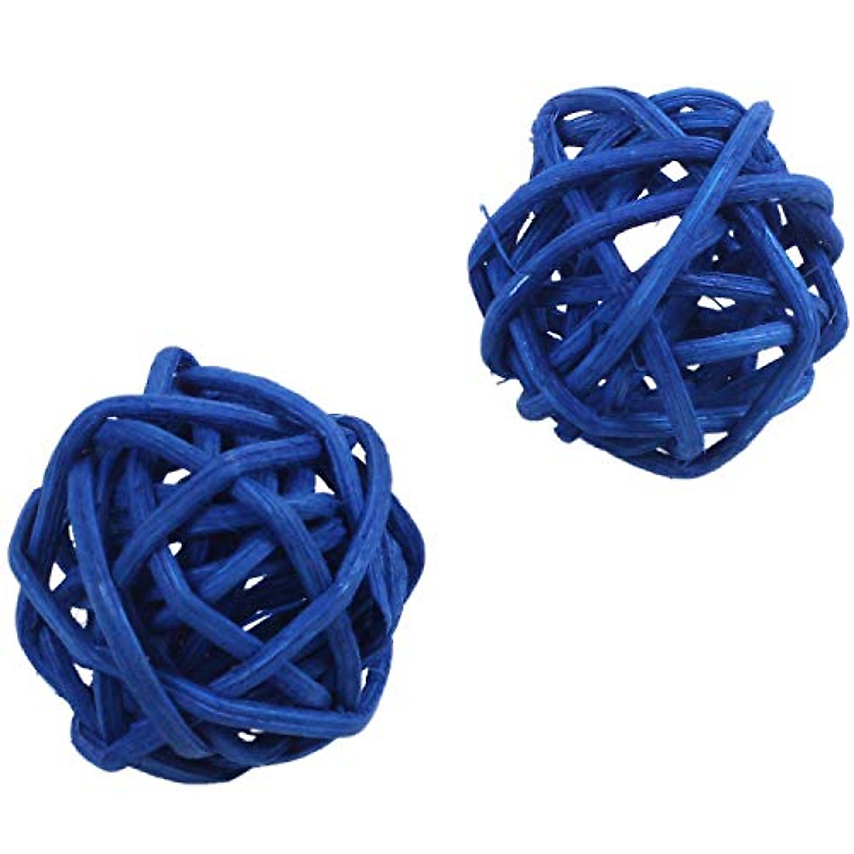 Andifany 12 pcs 3cm Rattan Wicker Ball for Garden, Wedding, Party Decoration （Royal Blue）