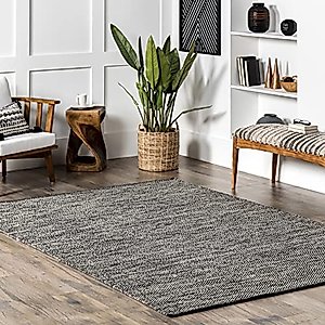 nuLOOM Alessi Solid Farmhouse Cotton Area Rug, 3' x 5', Grey