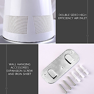 YYDS Wall Mounted Fan,Industrial Electrical Fan,12inch Bladeless Desk Fan,Metal 3 Speed OfficeBedrooms Floor Fan,with Remote ControlTimer, Quiet Cooling Air(SilverBlack), White