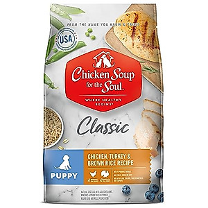 Chicken Soup for The Soul Pet Food-Puppy, Chicken, Turkey & Brown Rice Recipe, 13.5 lb.Bag Soy Free,Corn Free,Wheat Free, Dry Dog Food Made with Real Ingredients No Artificial Flavors or Preservatives