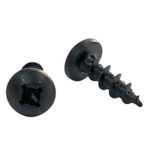 Cabentry Brand | Wood Screws | Pan Head | Square Drive | #6 | 1 1/4 Inch | Deep Thread | Sharp Point | Black Oxide Finish | 100 Pack