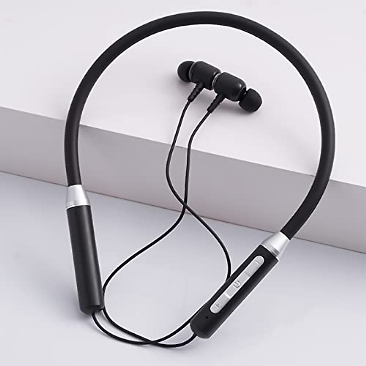 Neckband Bluetooth Headphones - HD Stereo Wireless Sports Earphones - Around Neck Bluetooth Headphones Noise Cancelling Mic - Magnetic Attraction