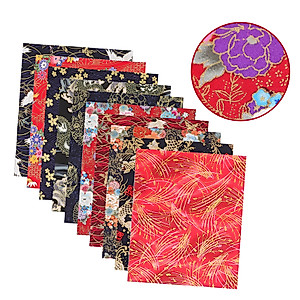 EXCEART 10pcs Quilted Comforter Fabric Squares Floral Fabric Bundle Cotton Fabric for Quilting Neutral Comforter Quilting Supplies Flower Printing Patchwork 4X Flowers Crafting Supplies