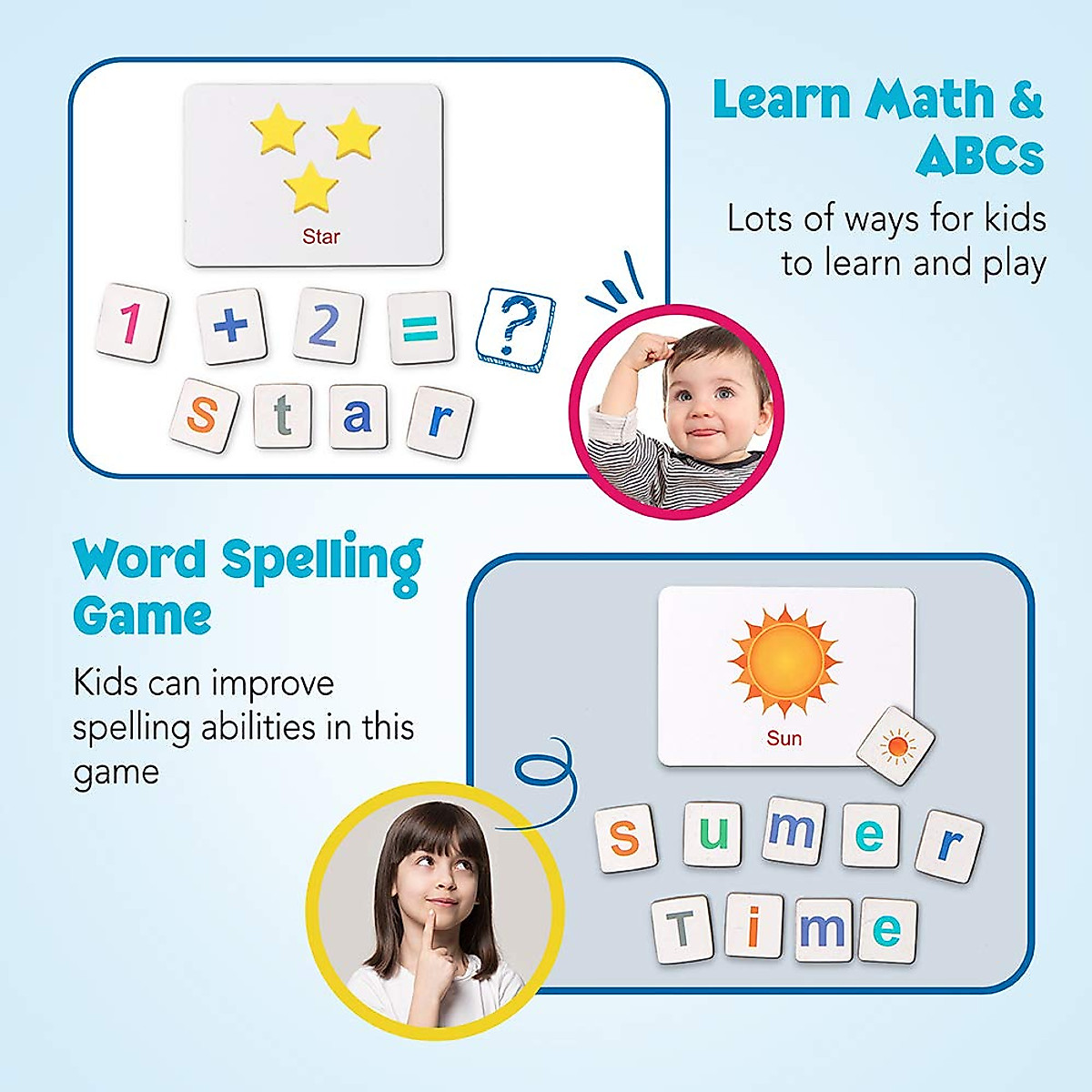 Coogam Magnetic Letters Numbers Alphabet Fridge Magnets ABC 123 Educational Toy Set Preschool Learning Spelling Counting Uppercase Lowercase Math for 3 4 5 Years Kid Toddler