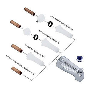 DANCO (88703) Tub Spout with Diverter, Chrome Finish, Metal, 1-Pack