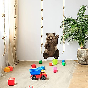 ROFARSO Lifelike Cute Lovely Hello Bear Animal Wall Stickers Removable Wall Decals Peel and Stick Wall Art Decorations Home Decor for Nursery Kid Baby Bedroom Living Room Playing Room Murals