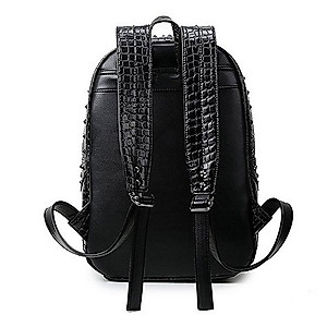 Seamand Personalized 3D Wolf PU Leather Casual Laptop Backpack School Bag