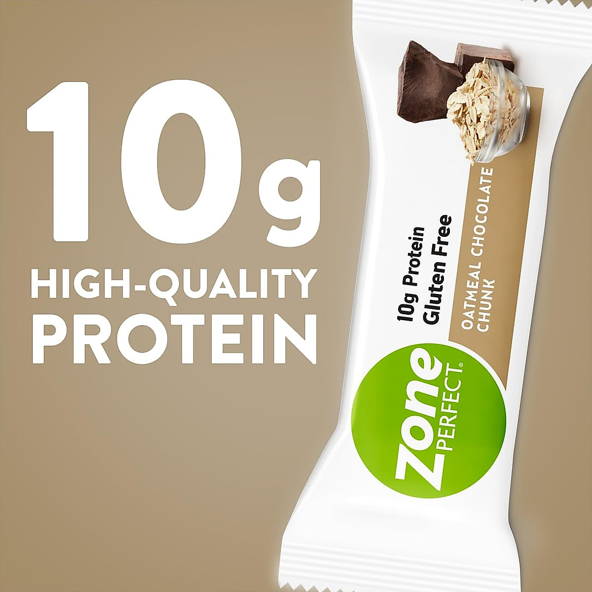 ZonePerfect Protein Bars, 10g Protein, Gluten-Free, Nutritious Snack Bar, Oatmeal Chocolate Chunk, 20 Bars
