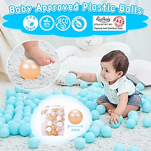 Realhaha Ball Pit Balls 100 Play Balls Plastic Balls for Baby Girls Toddlers Kids Play Tent Pool Playhouse Playpen Party Decoration, Gold Milktea White
