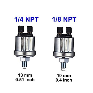 1/4 NPT 13mm Thread Oil Pressure Sensor 0 to 10 Bars Diesel Generator Engine Part Stainless Crew Plug Alarm Universal for VDO